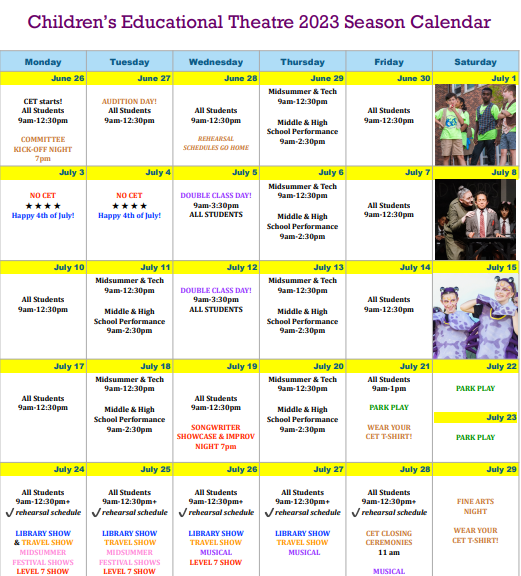 Calendar – Children's Educational Theatre